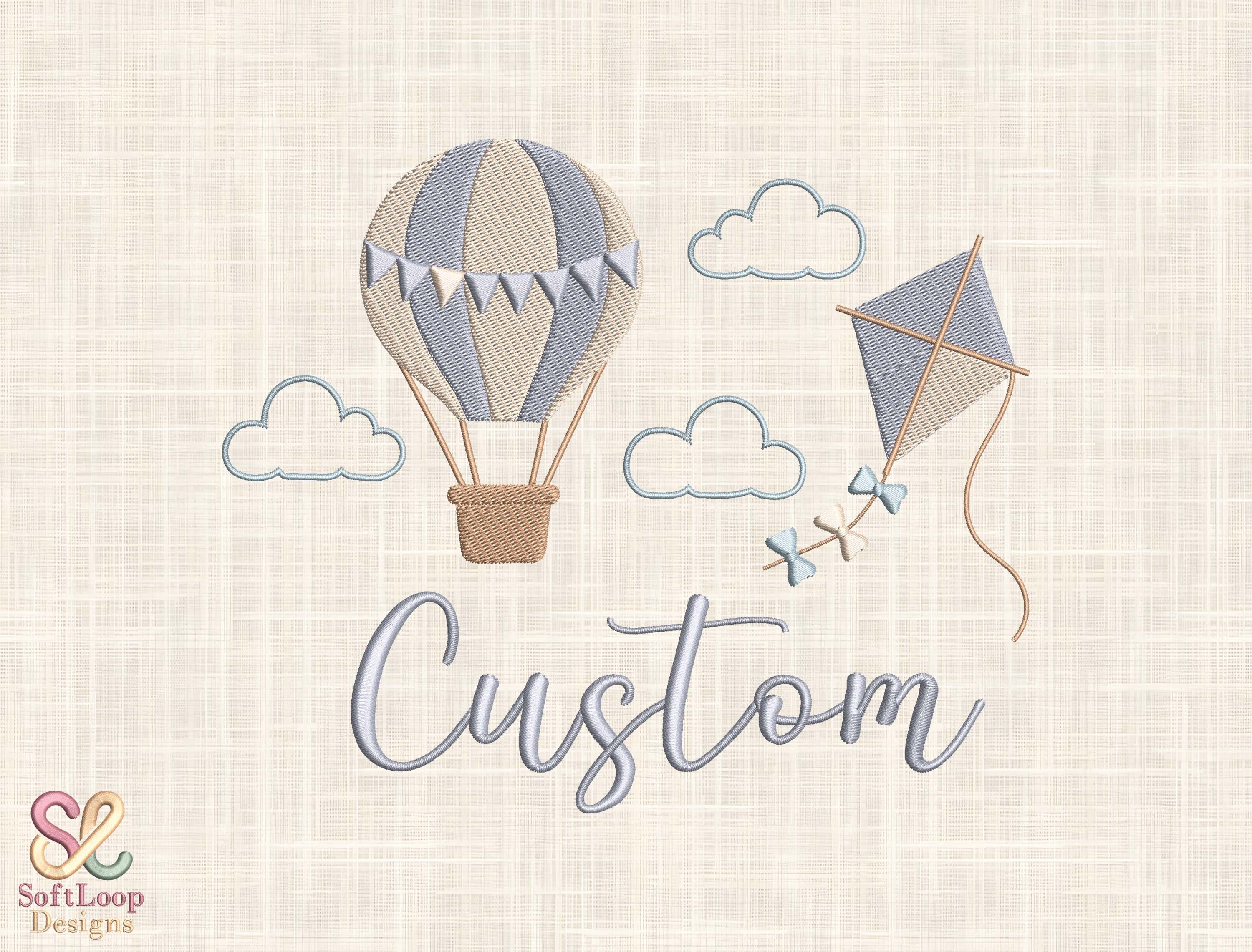 Custom Hot Air Balloon Embroidery Design · Creative Fabrica