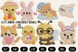 Cute Animal Embroidery Bundle · Creative Fabrica