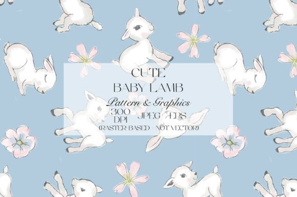Cute Baby Lamb Pattern Graphic by StudioGlouna · Creative Fabrica