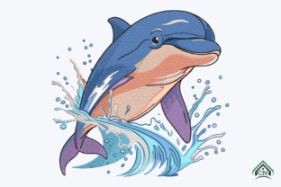 Cute Dolphin Embroidery Design · Creative Fabrica