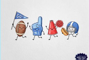 Cute Football Cheer Cartoons PNG Graphic by Creative Community ...