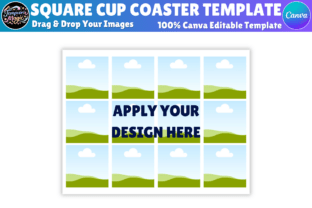 Editable Square Cup Coaster Template Graphic by Tempvora Magic ...