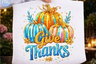 Fall Pumpkin Give Thanks Shirt PNG Graphic by LAZY Creator · Creative ...