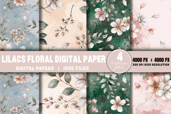 Floral Digital Paper, Watercolor Graphic by Craft Palette · Creative ...