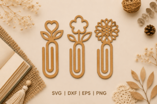Flower Paper Clip Bookmark SVG Bundle · Creative Fabrica