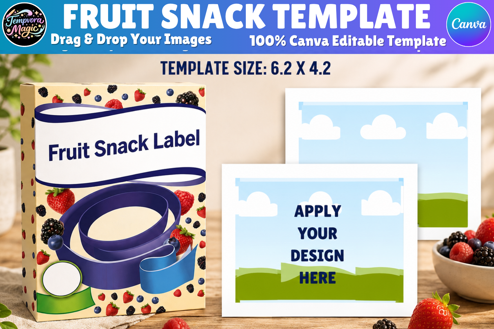 Fruit Snacks Wrapper Template Graphic by Tempvora Magic · Creative Fabrica