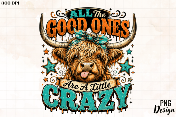 Funny Crazy Highland Cow Sarcastic PNG Graphic by emailtemplate ...