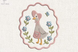 Goose Badge Embroidery Design · Creative Fabrica