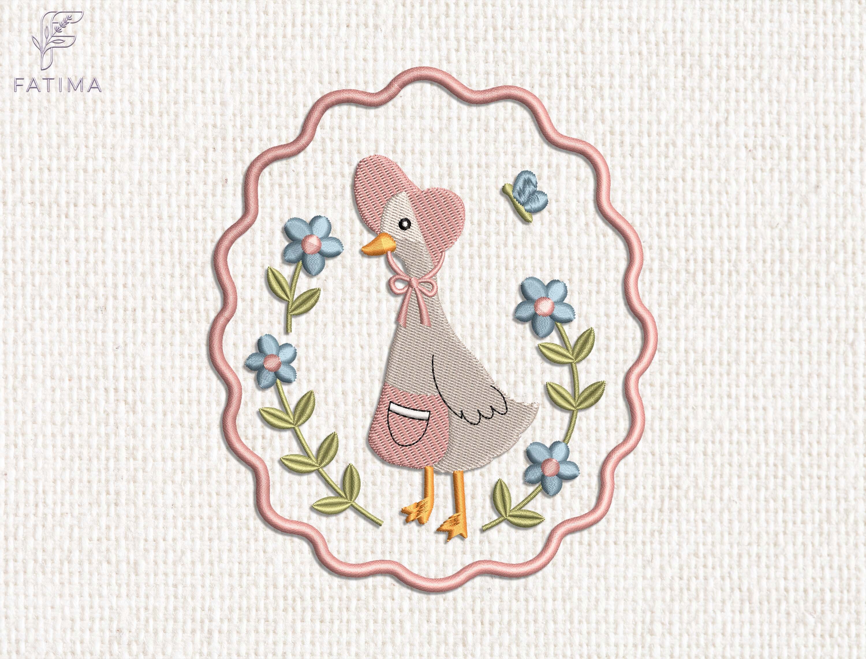 Goose Badge Embroidery Design · Creative Fabrica