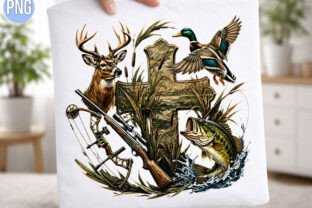Hunting Fishing Cross Deer Duck PNG Graphic by Art Zone · Creative Fabrica
