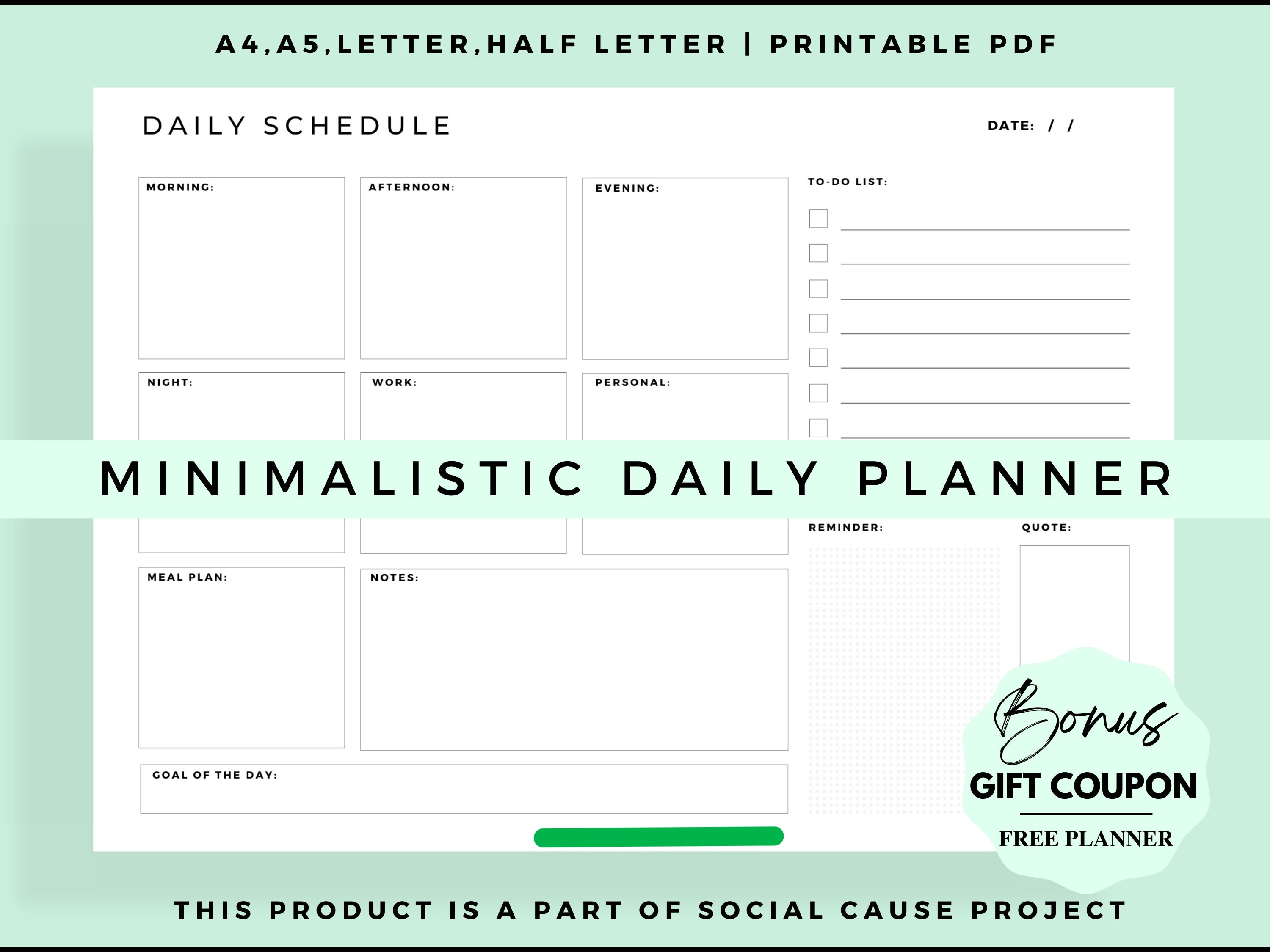 Landscape Daily Planner Printable, Daily Graphic by PlannersByBee ...