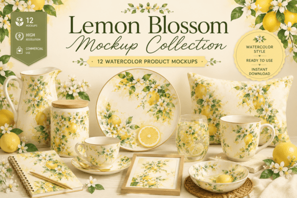 Lemon Blossom Mockup Collection Graphic by juman · Creative Fabrica