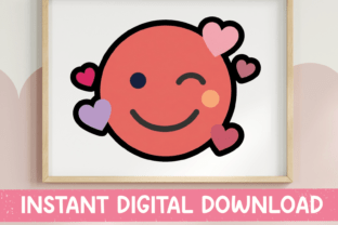 Love Heart Kawaii Smiley Face Sticker Graphic by October Second ...