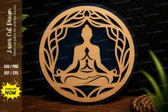 Meditation Mandala Circle Laser Cut Svg · Creative Fabrica