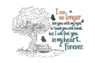 Memorial Quote Tree & Bench · Creative Fabrica