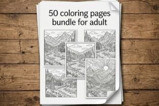 Mountain Landscape Coloring Pages Graphic by Lasercut_pro · Creative ...