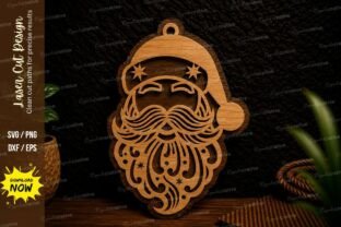 Ornate Santa Face Ornament Laser Cut Svg · Creative Fabrica