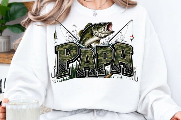 Papa Bass Fishing Camo PNG Graphic by Design December · Creative Fabrica
