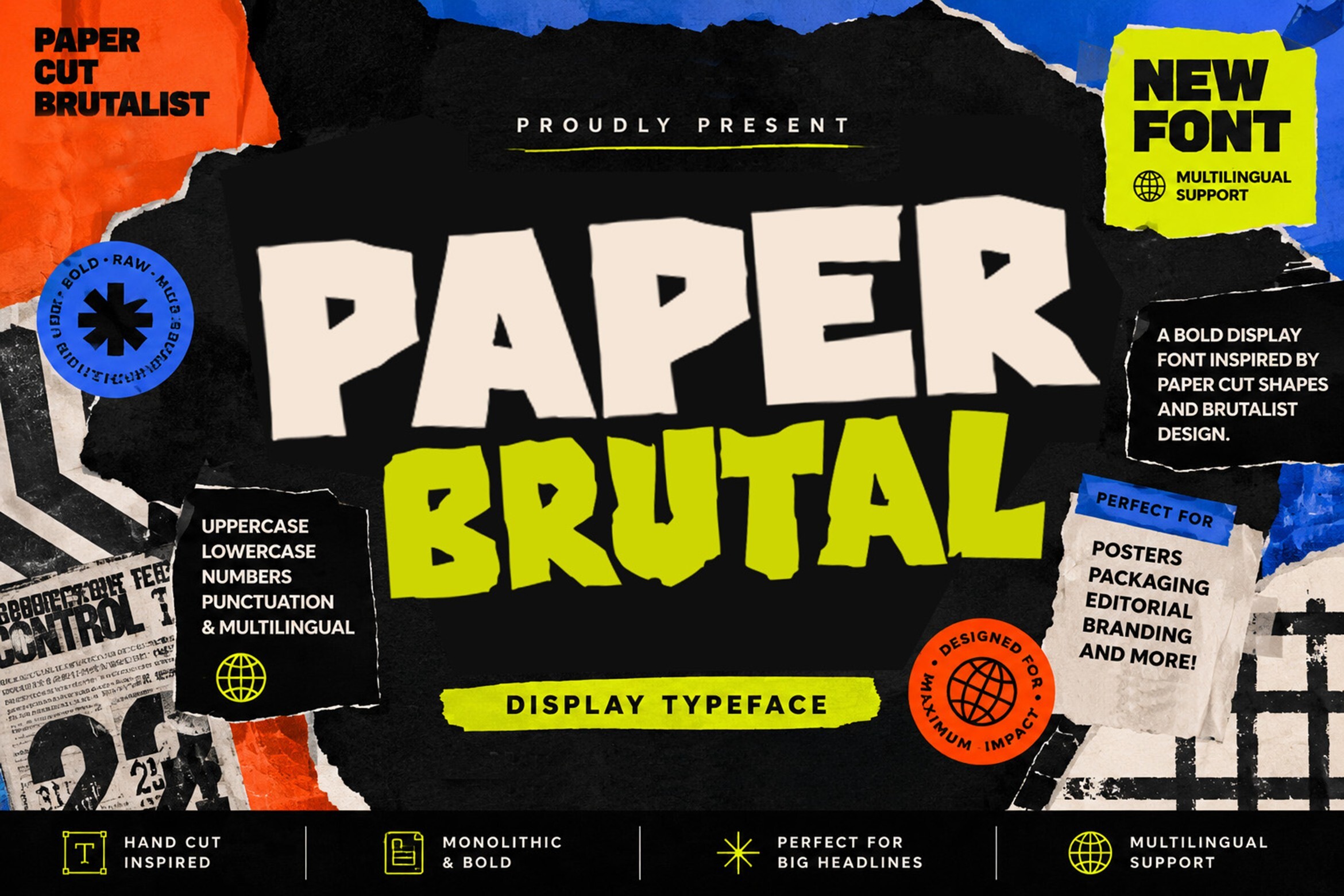 Paper Brutal Font by artstoreid · Creative Fabrica