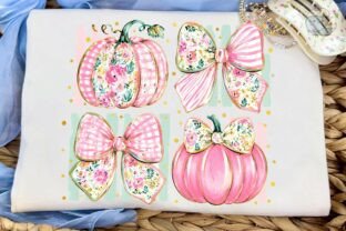 Pink Pumpkins and Bows PNG Clipart Graphic by Dreamtidestudio ...