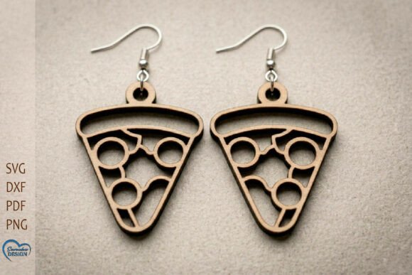 Pizza Earrings Laser Cut. Food Earrings · Creative Fabrica