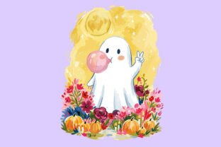 Preppy Brushstroke Halloween Ghost Png Graphic by Dreamy Art · Creative ...