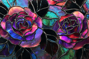 Red Rose Stained Glass Graphic by TheDesignerDesigne · Creative Fabrica
