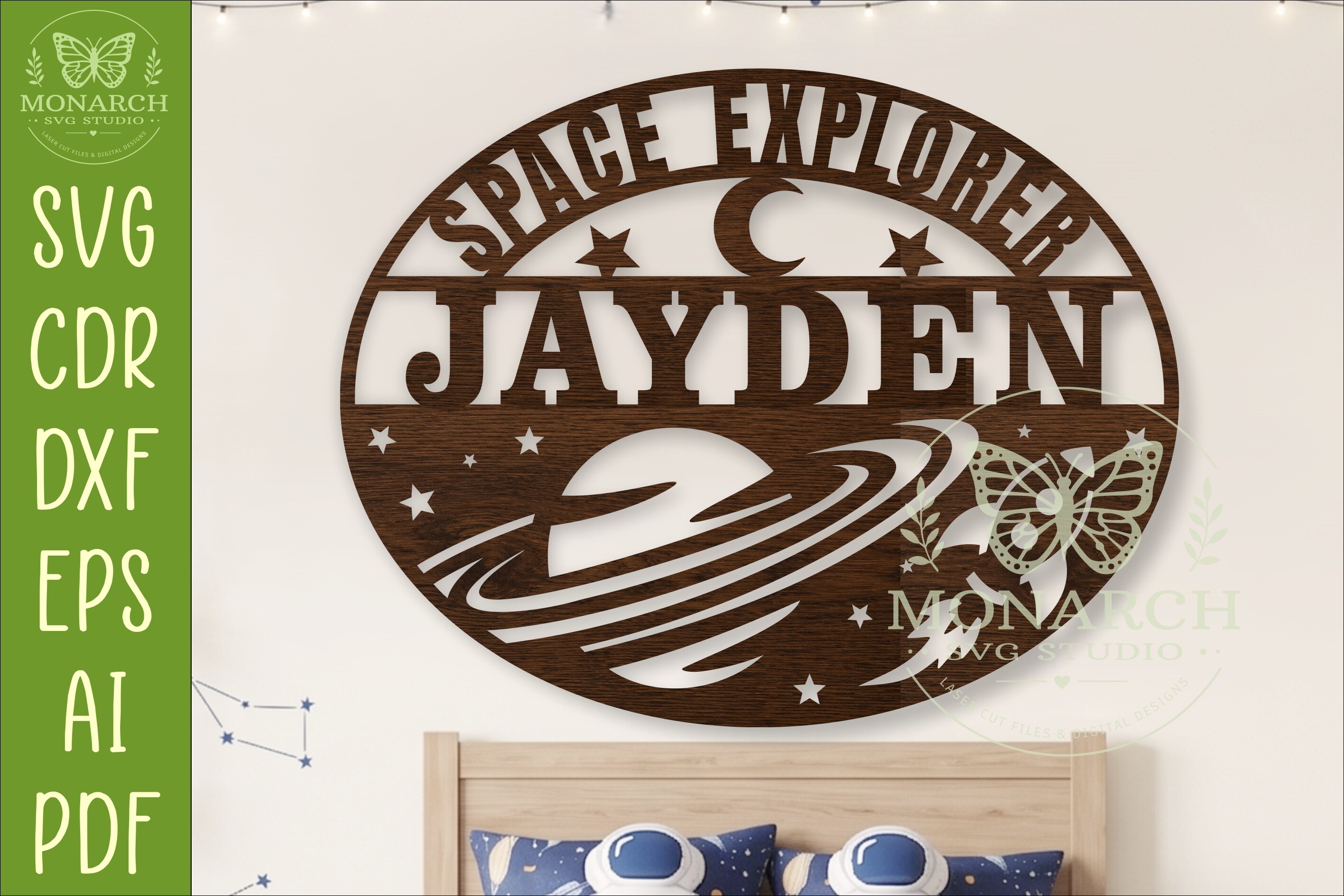Space Explorer Name Sign SVG, Wall Art · Creative Fabrica