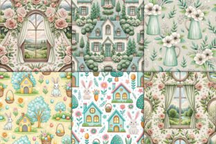 Spring Cottage Easter Seamless Pattern Graphic by Vectornest12 ...