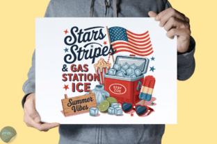 Stars Stripes and Gas Station Ice PNG Graphic by Crafts SVG · Creative ...