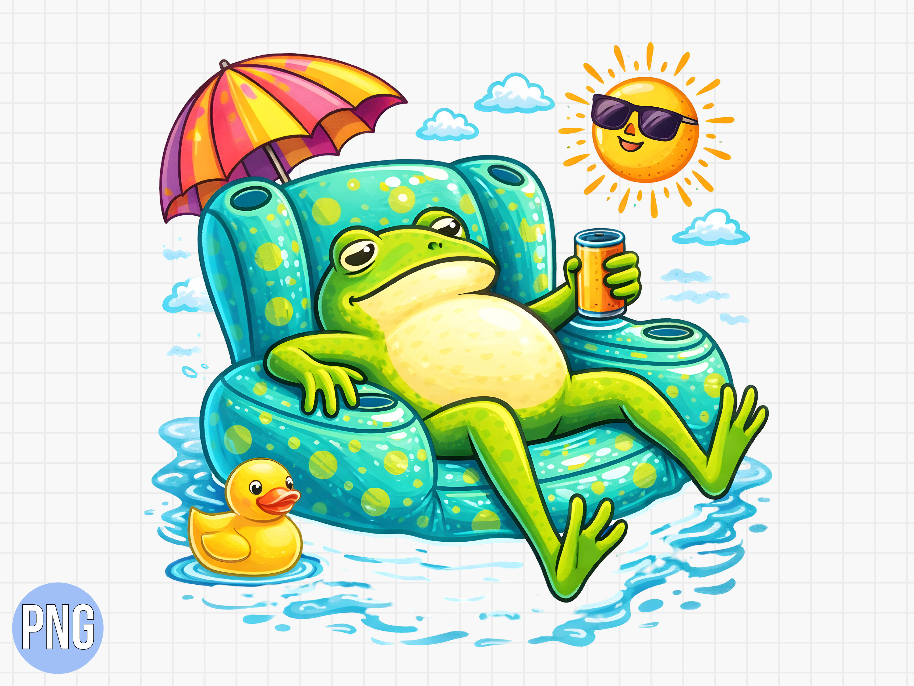 Summer Frog Pool Float T-shirt PNG Graphic by Ayla Prints · Creative ...