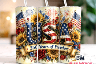 USA 250th Anniversary Tumbler Wrap Graphic by Bliss Wraps · Creative ...