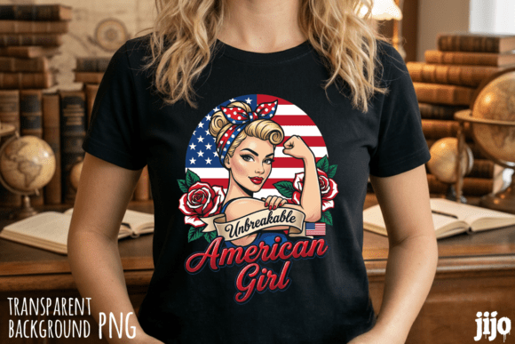 Unbreakable American Girl Patriotic PNG Graphic by jijopero · Creative ...