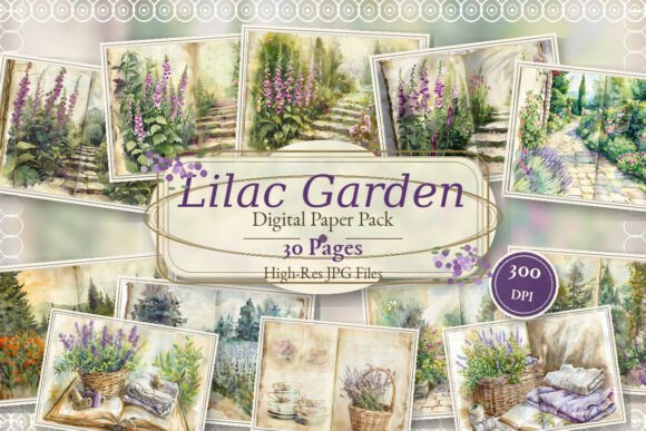 Watercolor Floral Journal Backgrounds Graphic by Attractions Artist ...