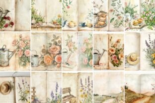 Watercolor Floral Journal Backgrounds Graphic by Attractions Artist ...