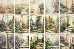 Watercolor Floral Journal Backgrounds Graphic by Attractions Artist ...