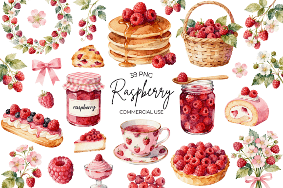 Watercolor Raspberry Clipart Summer Graphic by KawaiiDigitalByNan ...