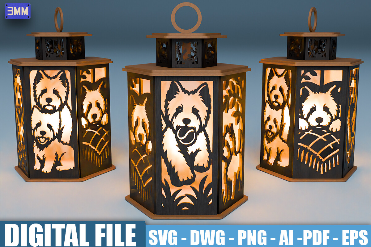 West Highland White Terrier Lantern SVG · Creative Fabrica