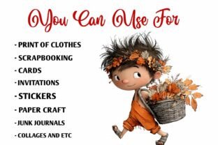 Whimsical Autumn Fall Kids Clipart Graphic by Print Magic · Creative ...