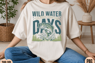 Wild Water Days PNG Design, Bass Fishing Graphic by Craftcity ...