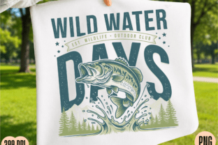 Wild Water Days PNG Design, Bass Fishing Graphic by Craftcity ...