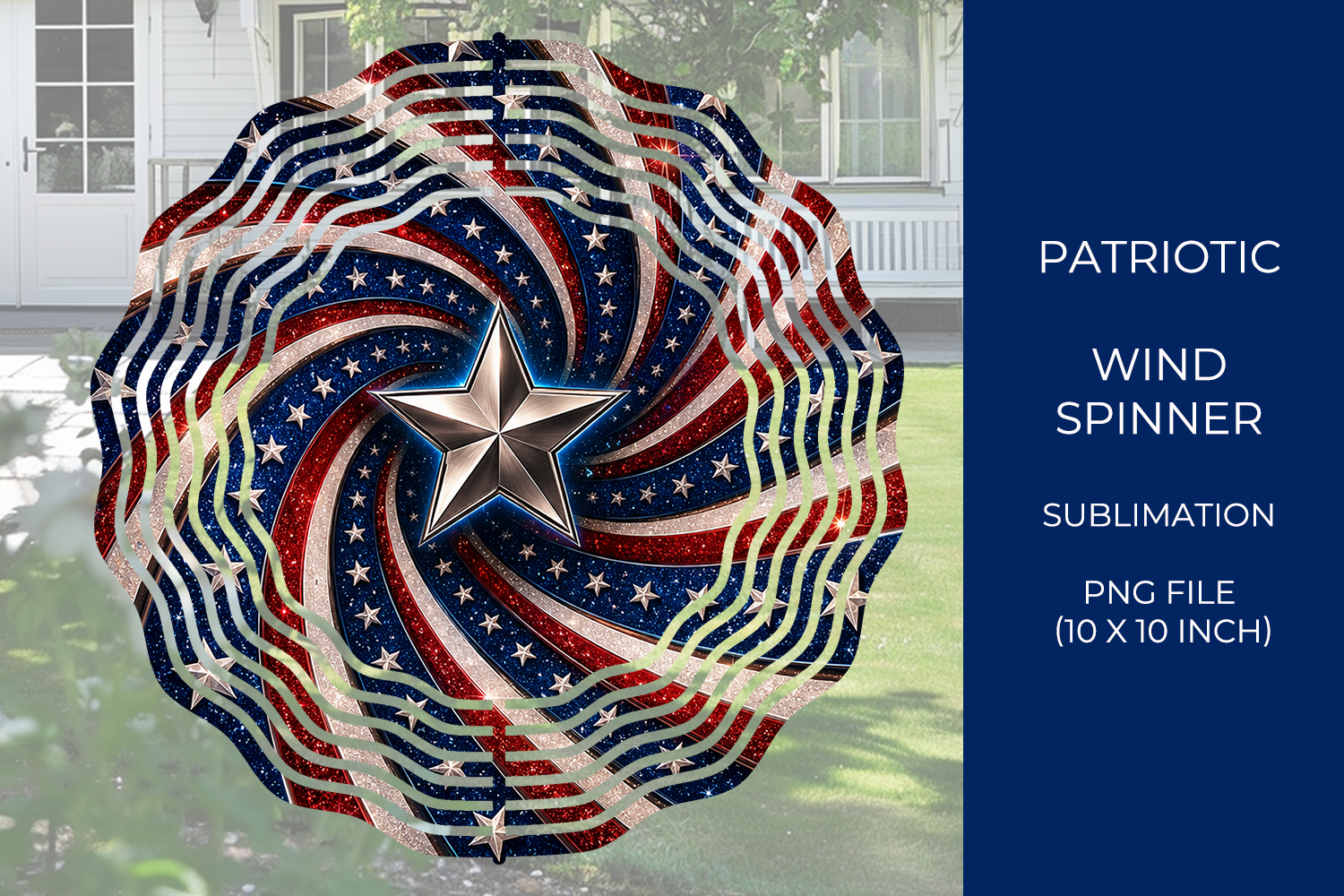 Abstract Patriotic Wind Spinner Graphic by KMarinaDesign · Creative Fabrica