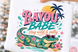 Bayou Babe Alligator Sunset PNG Graphic by MOO Digital · Creative Fabrica