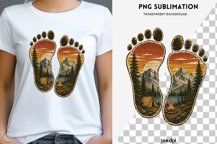 Big Foot Png Design for T-shirts Graphic by Tanya Kart · Creative Fabrica