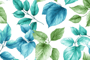 Blue Green Leaf Seamless Pattern Graphic by TheDesignerDesigne ...
