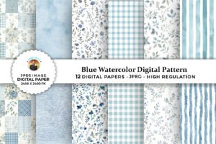 Blue Watercolor Digital Patterns Graphic by sagorarts · Creative Fabrica