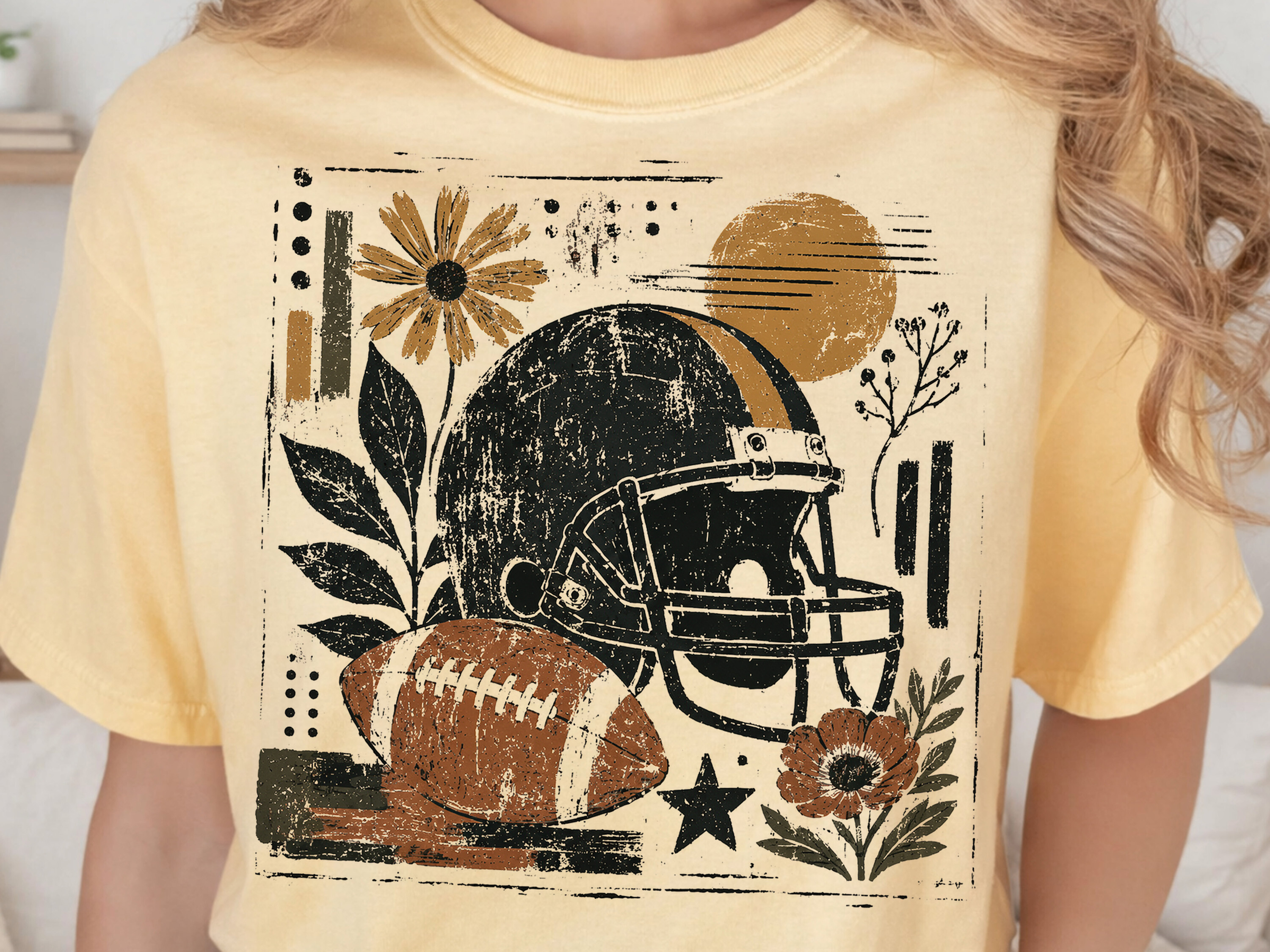 Boho Football Helmet & Ball PNG Graphic by SvgModes · Creative Fabrica