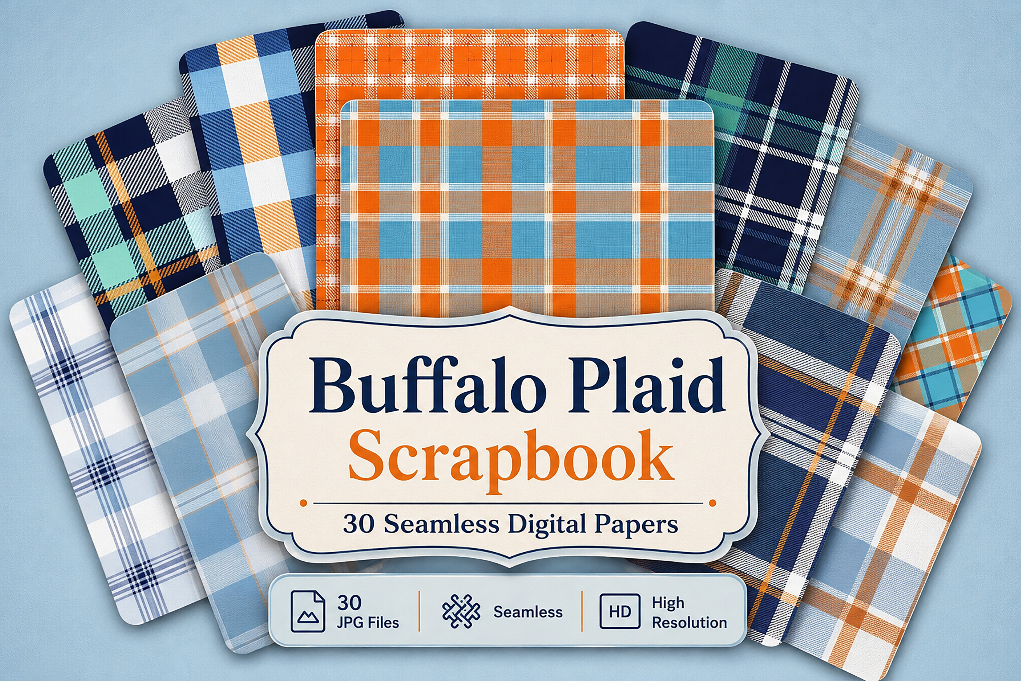 Buffalo Plaid Digital Scrapbook Paper Graphic by T.D. House · Creative ...