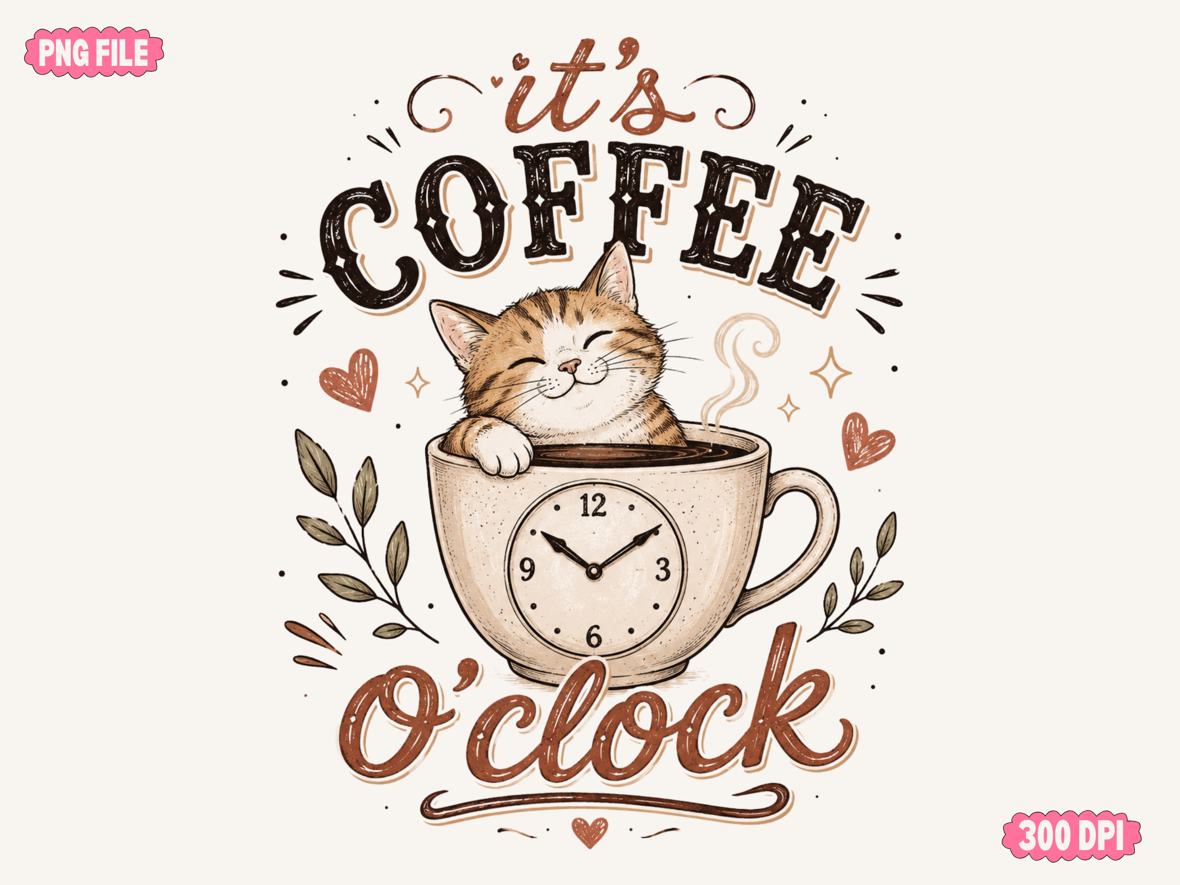Cat Coffee Png Saying, Coffee Png Graphic by Craft Palette · Creative ...