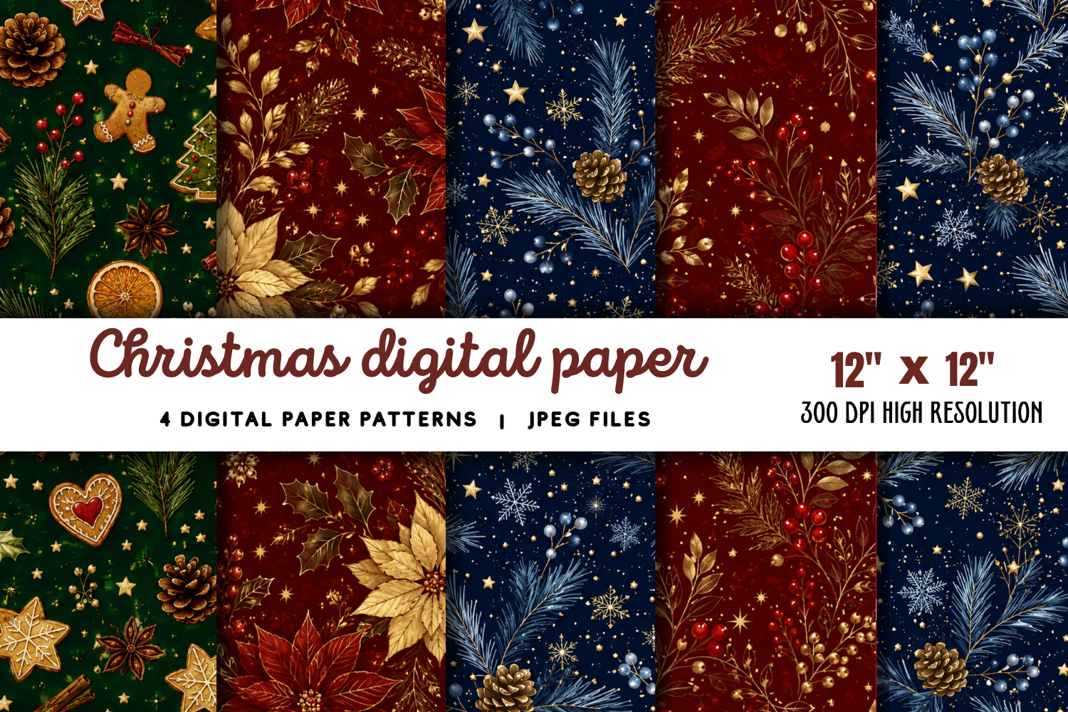 Christmas Digital Paper Background 8 Graphic by Styled Stock Mock ...